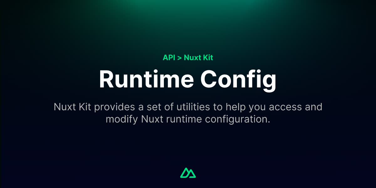 Runtime Config · Nuxt Kit v3