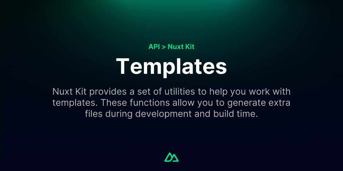 Templates · Nuxt Kit v3