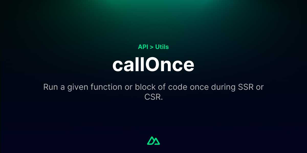 callOnce · Nuxt Utils v4