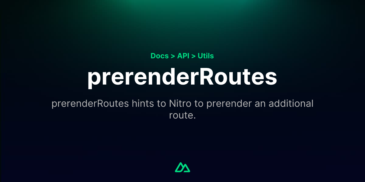 prerenderRoutes · Nuxt Utils prerenderRoutes · Nuxt Utils